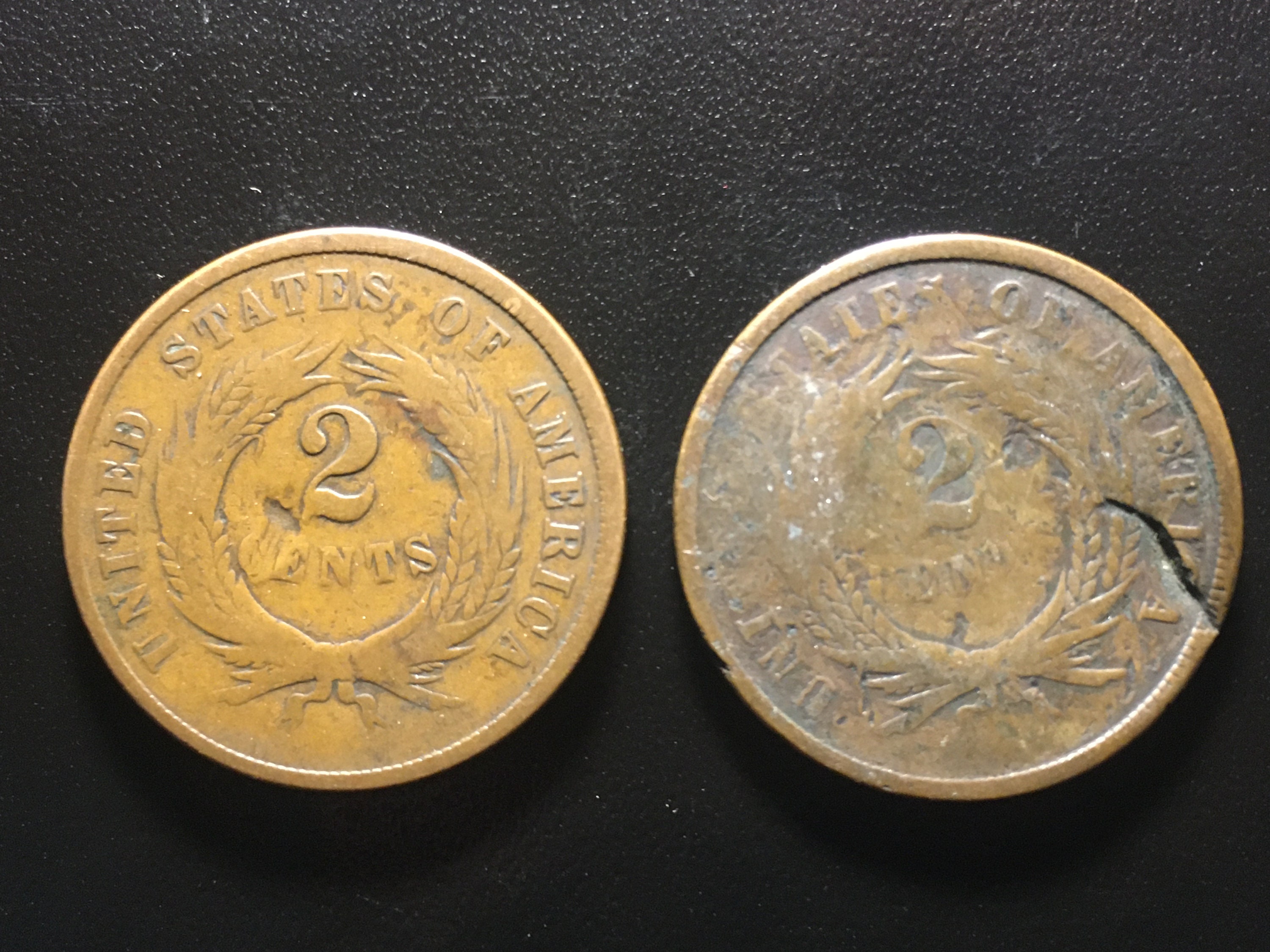 Two Cents 2 Cent Coins by Year and Grade 1864-1873 Union Shield Civil ...