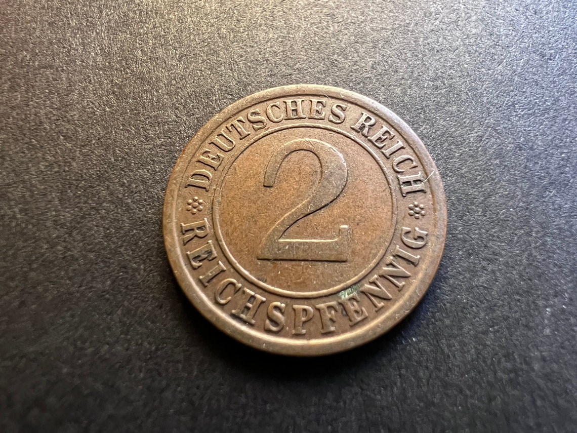 German 2 Pfennig Coins Germany 1923-1925 Weimar Republic Excellent ...