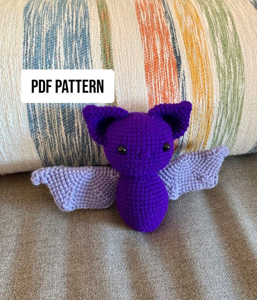 Crochet Bat Pattern, Crochet Amigurumi Pattern, PDF Crochet, Bat ...