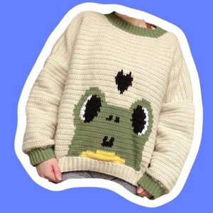Frog Sweater Crochet Pattern: Oversized Jumper (PDF Pattern) - Etsy