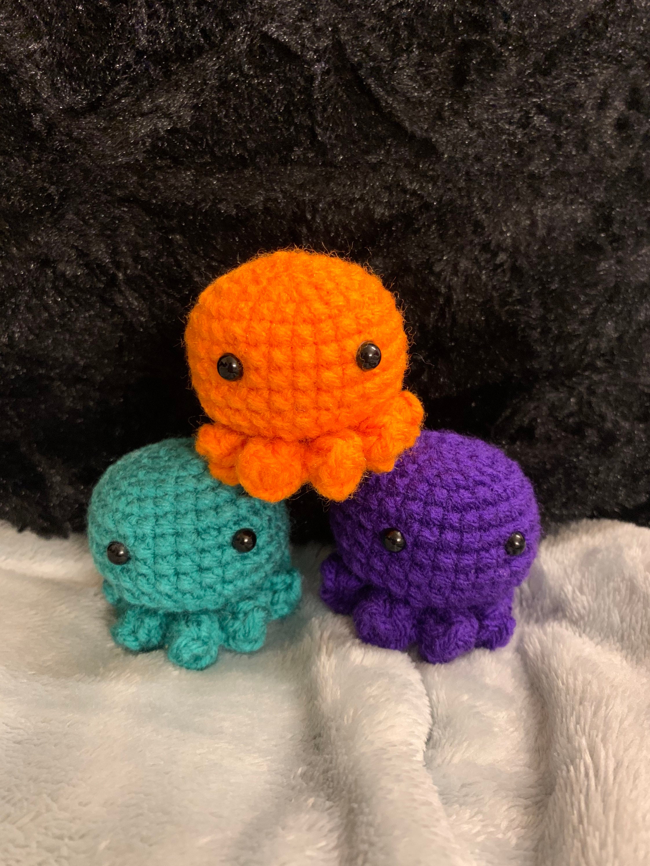 Mini Crochet Octopus Desk Toy Squishy Plush Small | Etsy