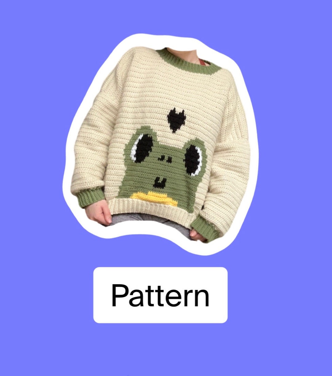 Frog Sweater Crochet Pattern: Oversized Jumper (PDF Pattern) - Etsy