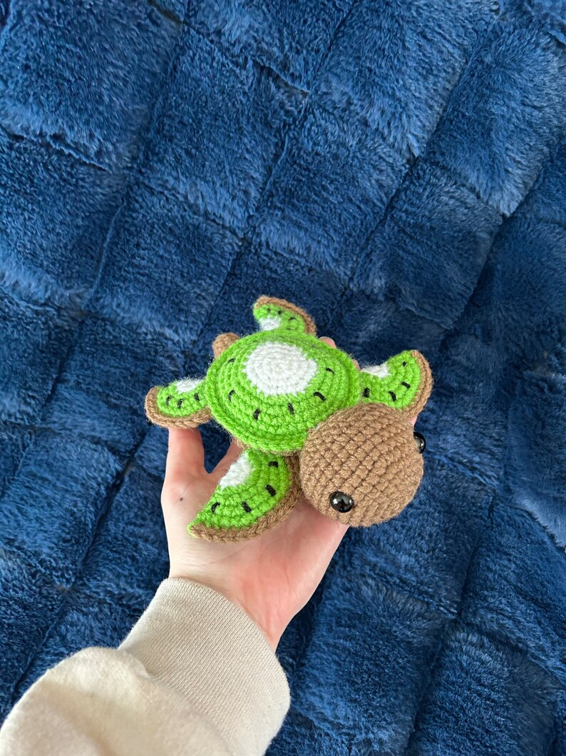 Crochet Turtle Plushie, Amigurumi Kiwi Turtle, Fruit Themed Animal ...