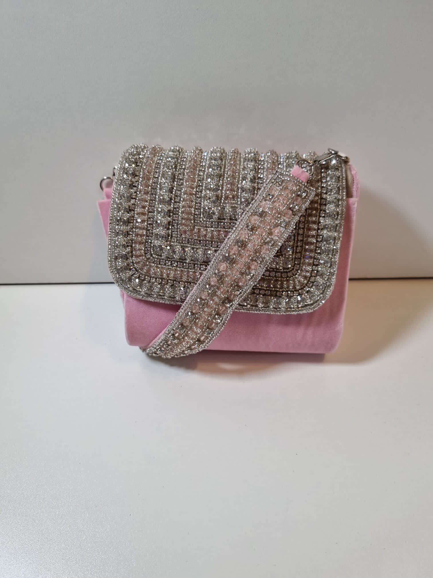 Baby Pink Clutch Purse Collection With Silver Diamonds. - Etsy
