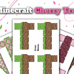 Custom 3D Cherry Tree Minecraft Blocks Pack. Easy to Cut and - Etsy