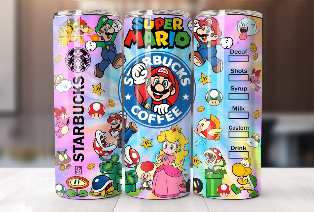 Super Mario Skinny Tumbler 20 Oz With Stainless Steel Straw, Straw ...