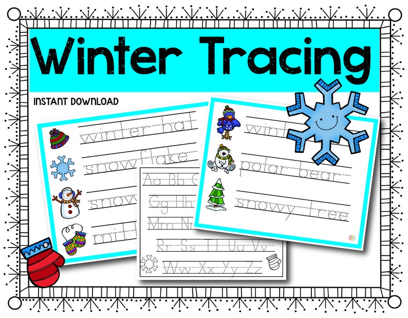 Winter Word Trace | Tracing and Writing | Winter Pictures | Instant ...
