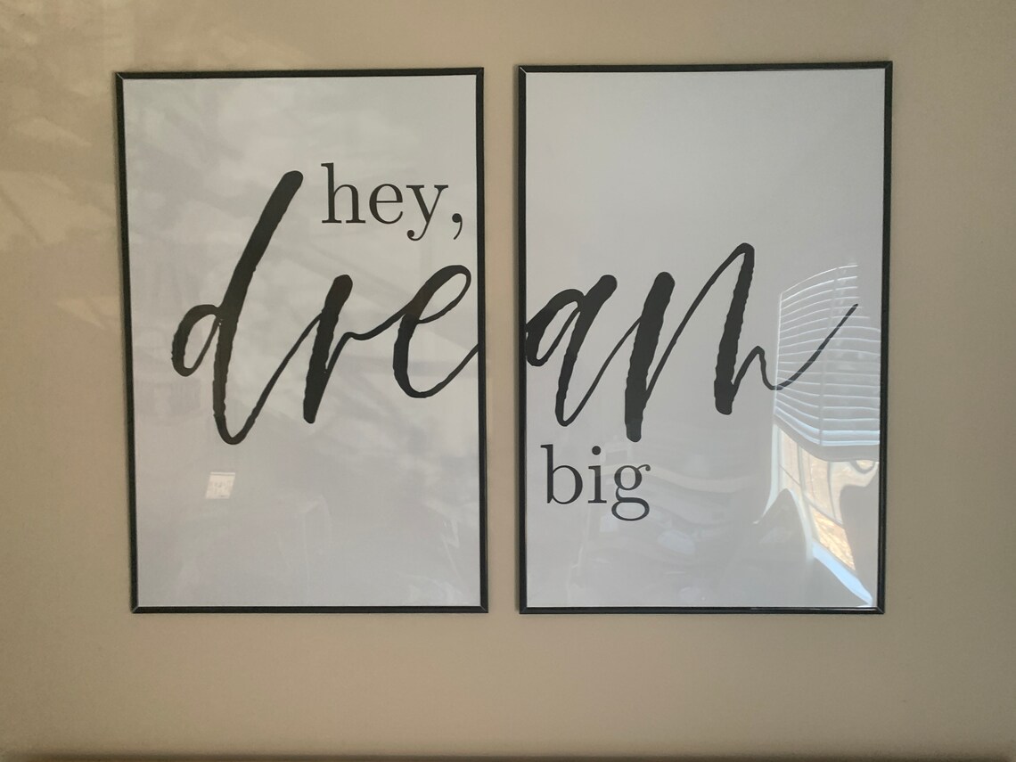 Hey Dream Big Printable Posters Home Decor Simple Print - Etsy
