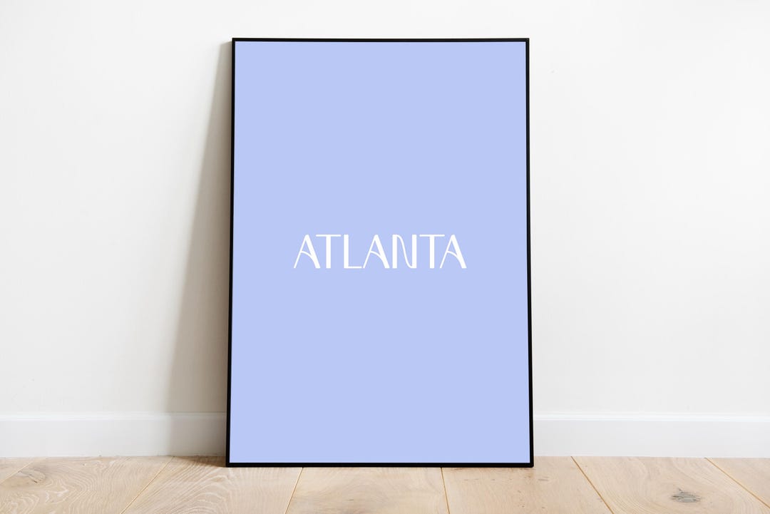 Atlanta Print - Purple ATL, Printable Home Decor, Simple Print, Home ...