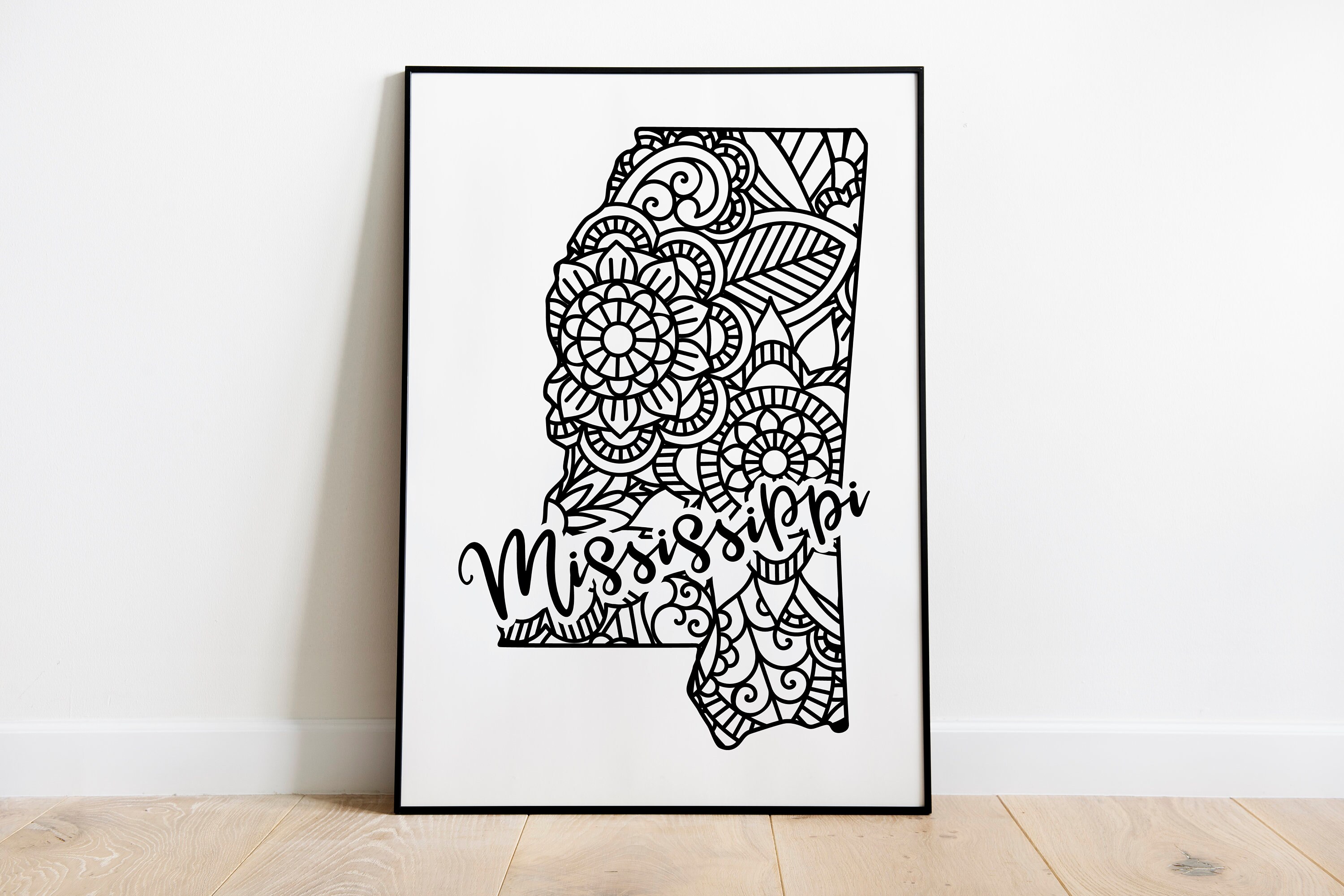 Mississippi Mandala Printable Poster, Mississippi Decor, MS Print, MS ...