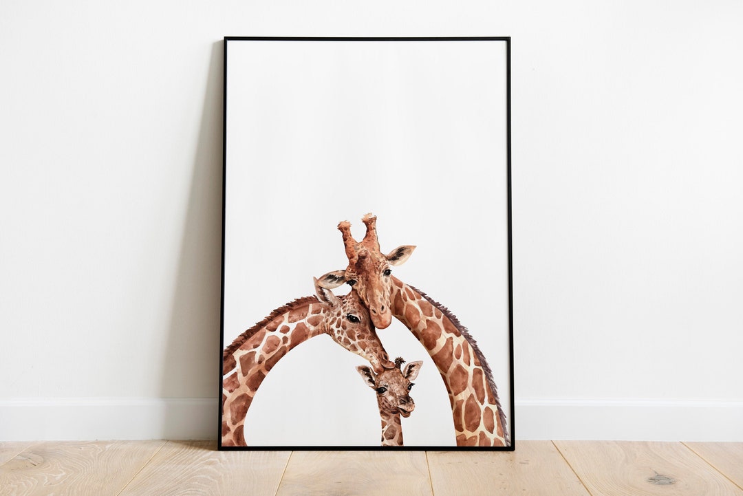 Giraffe Family Print, Nursery Printable, Playroom Poster, Animals, Wall ...