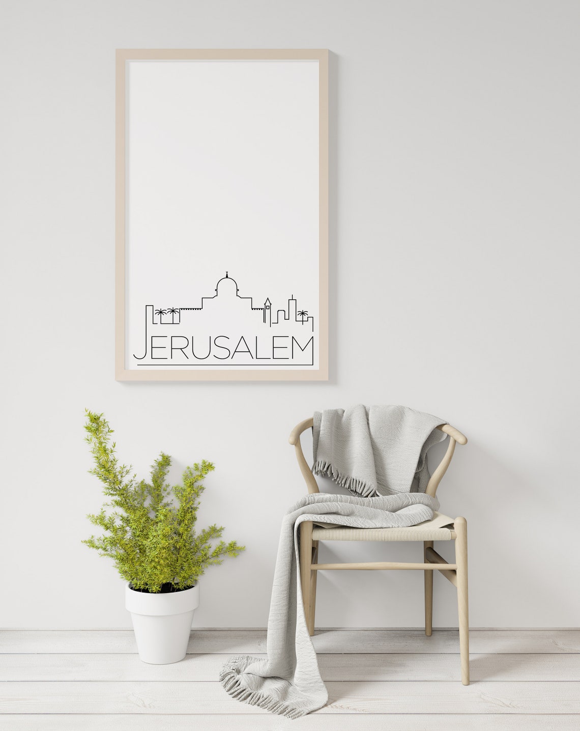Jerusalem Skyline Printable Poster, Home Decor, Simple Print, Home Wall ...