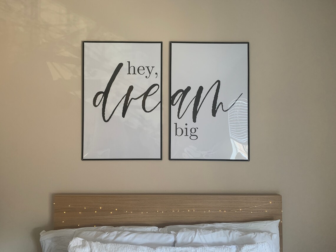Hey Dream Big Printable Posters Home Decor Simple Print - Etsy