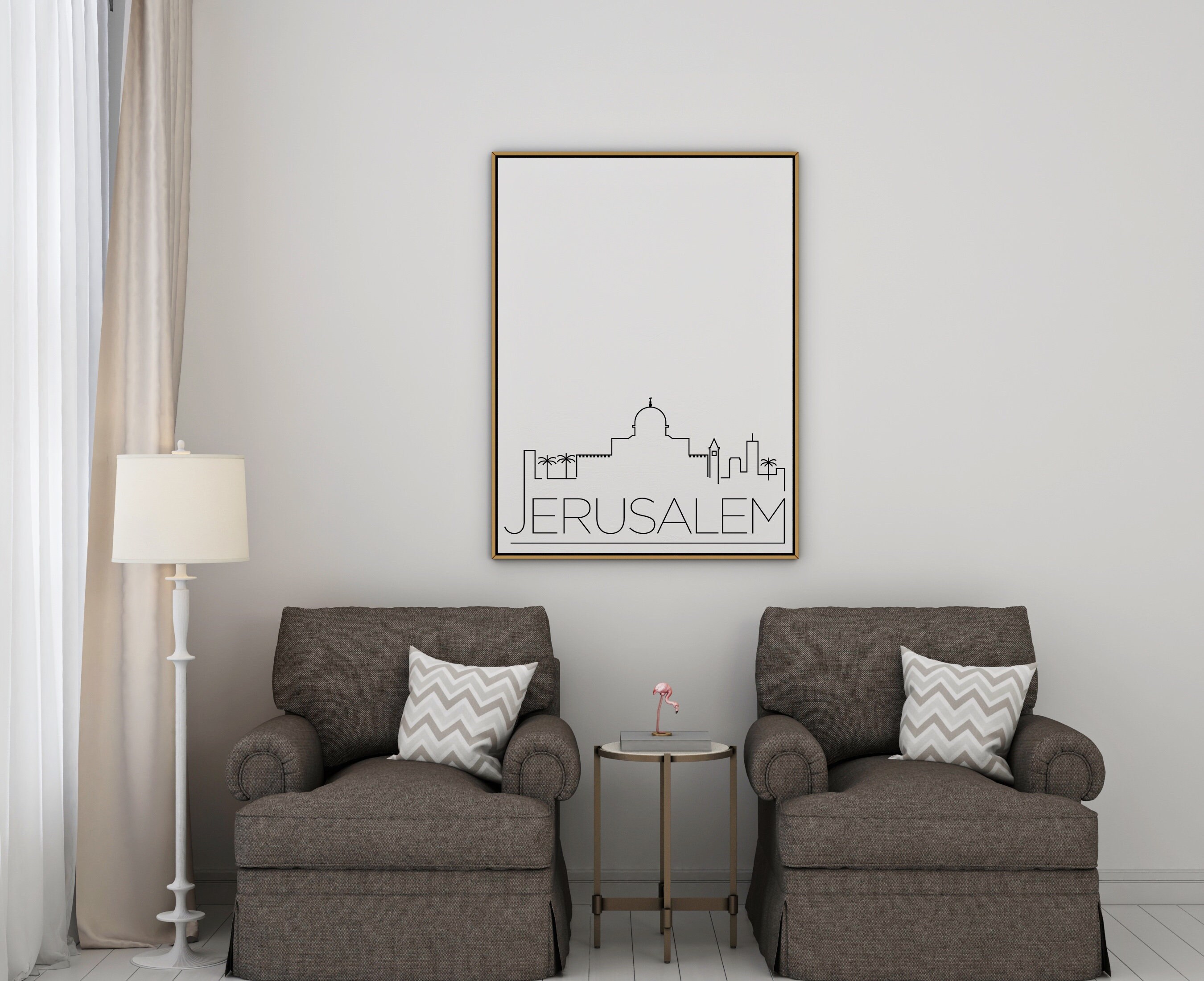 Jerusalem Skyline Printable Poster, Home Decor, Simple Print, Home Wall ...