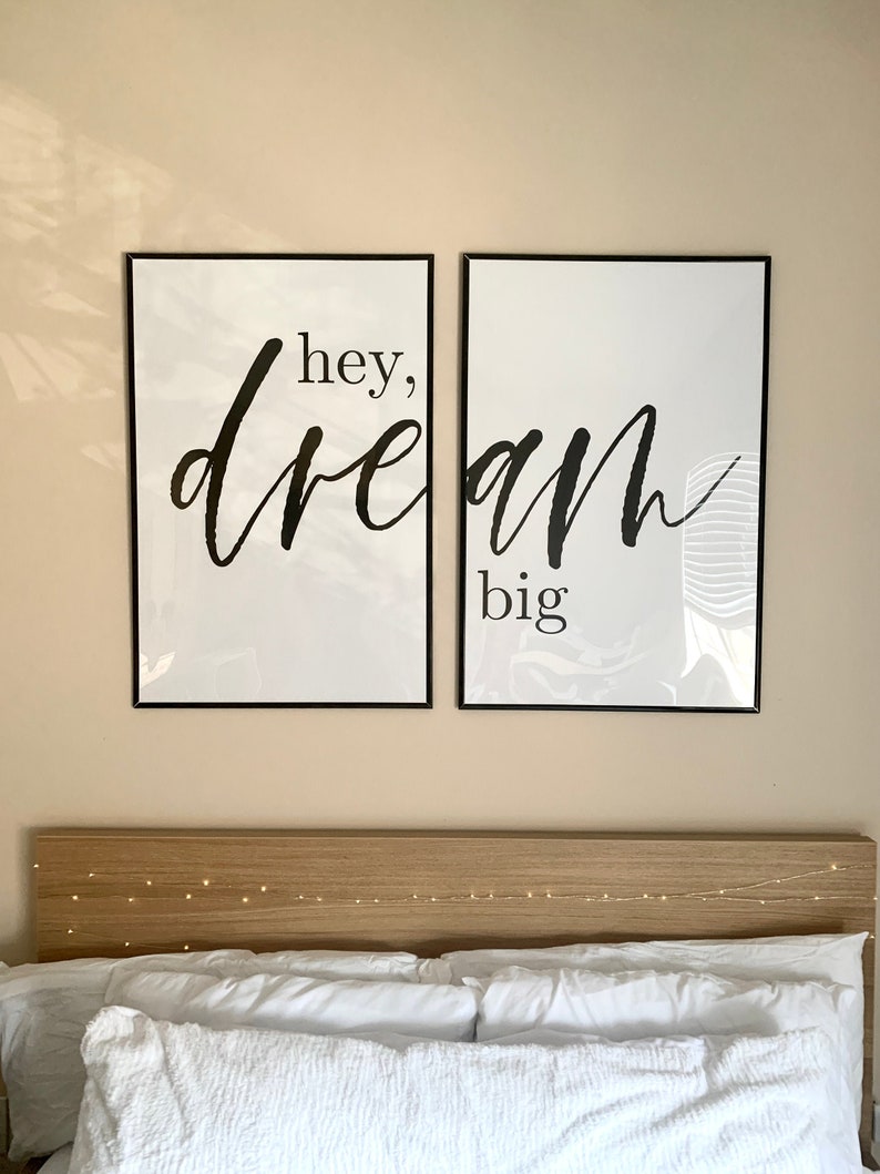 Hey Dream Big Printable Posters Home Decor Simple Print - Etsy