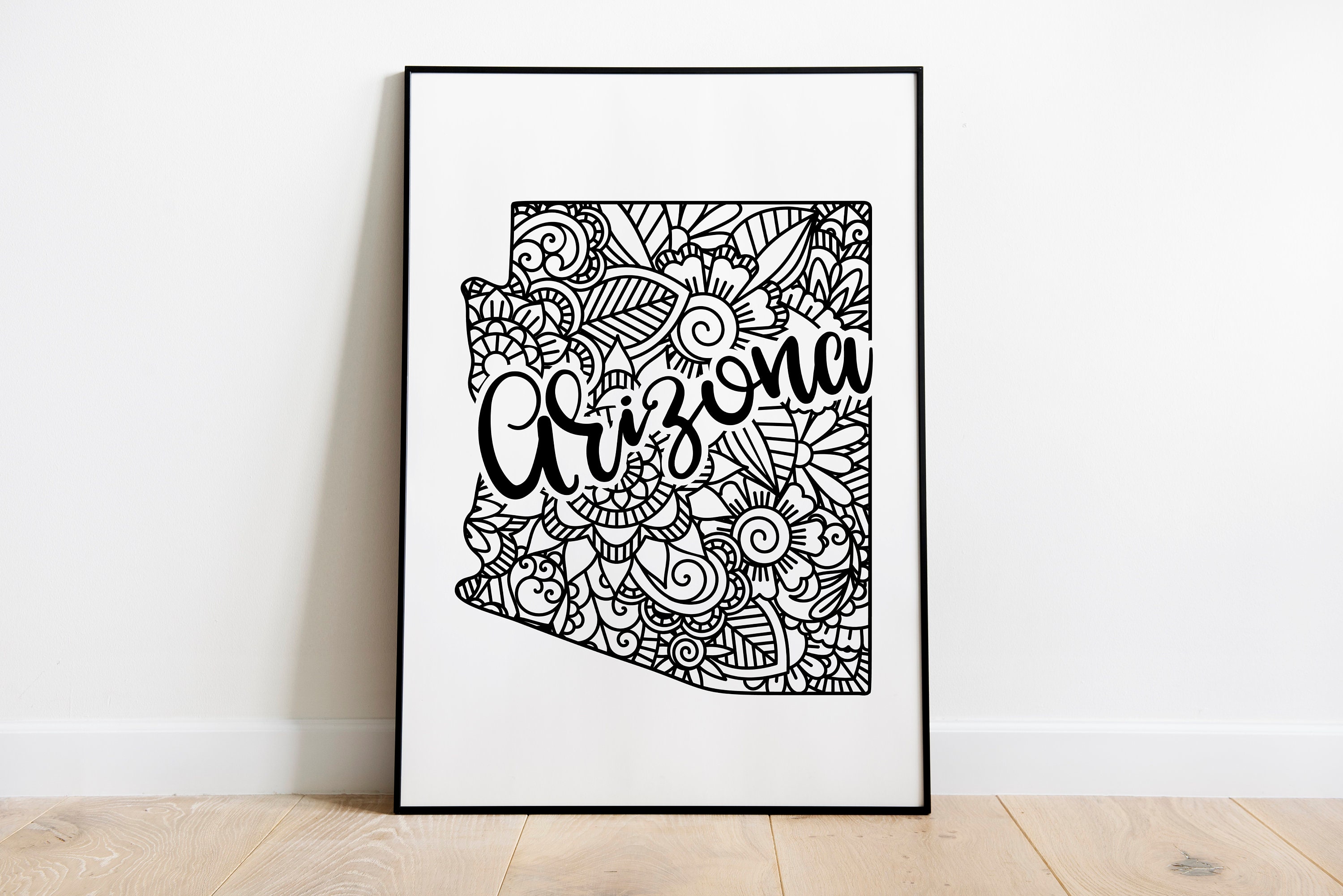 Arizona Mandala Printable Poster, Arizona Decor, Arizona Print, Arizona ...