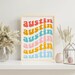 Austin Texas City Name Poster, Retro Austin Wall Art, Austin Texas ...