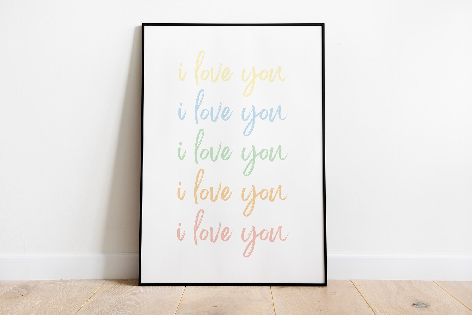 Pastel Rainbow I Love You Print, Nursery Printable, Playroom Poster ...