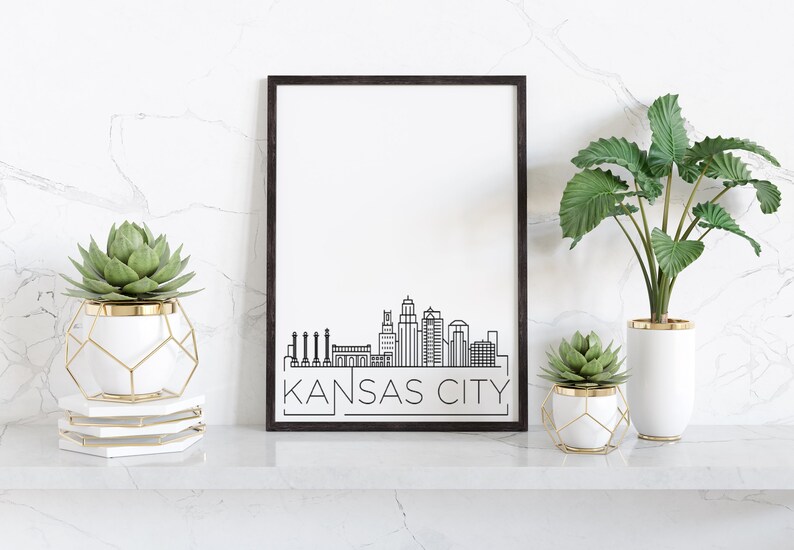 Kansas City Skyline Printable Poster, Kansas City Decor, Home Wall Art ...