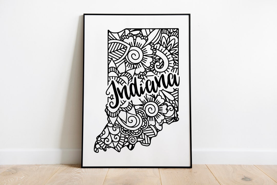 Cartel imprimible de Indiana Mandala, Indiana Decor, Indiana Print ...