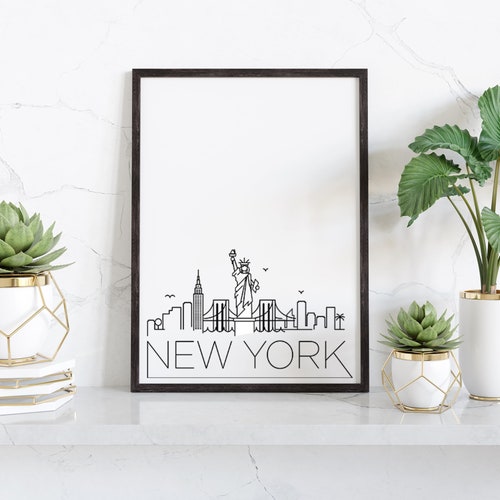Boston Skyline Printable Poster Home Decor Simple Print - Etsy