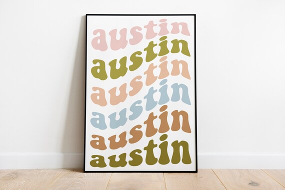 Austin Texas Poster Earthy Colors Printable Home Decor - Etsy