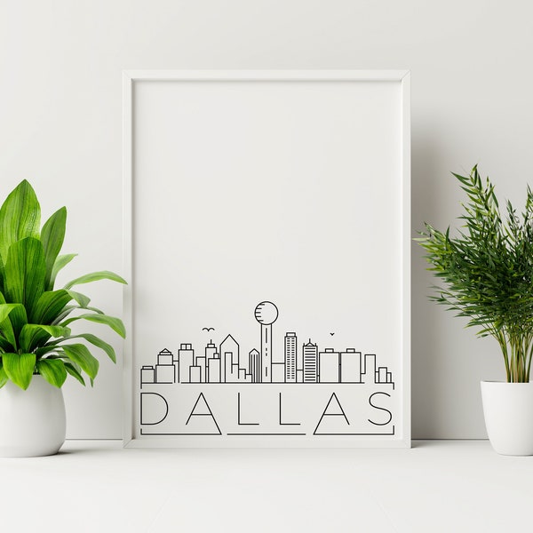 Dallas Skyline Poster - Etsy