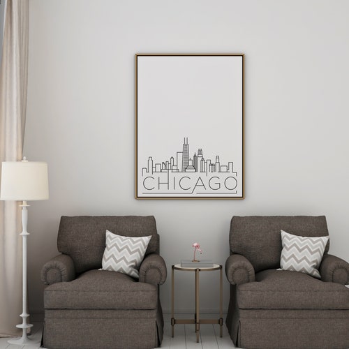 Boston Skyline Printable Poster Home Decor Simple Print - Etsy
