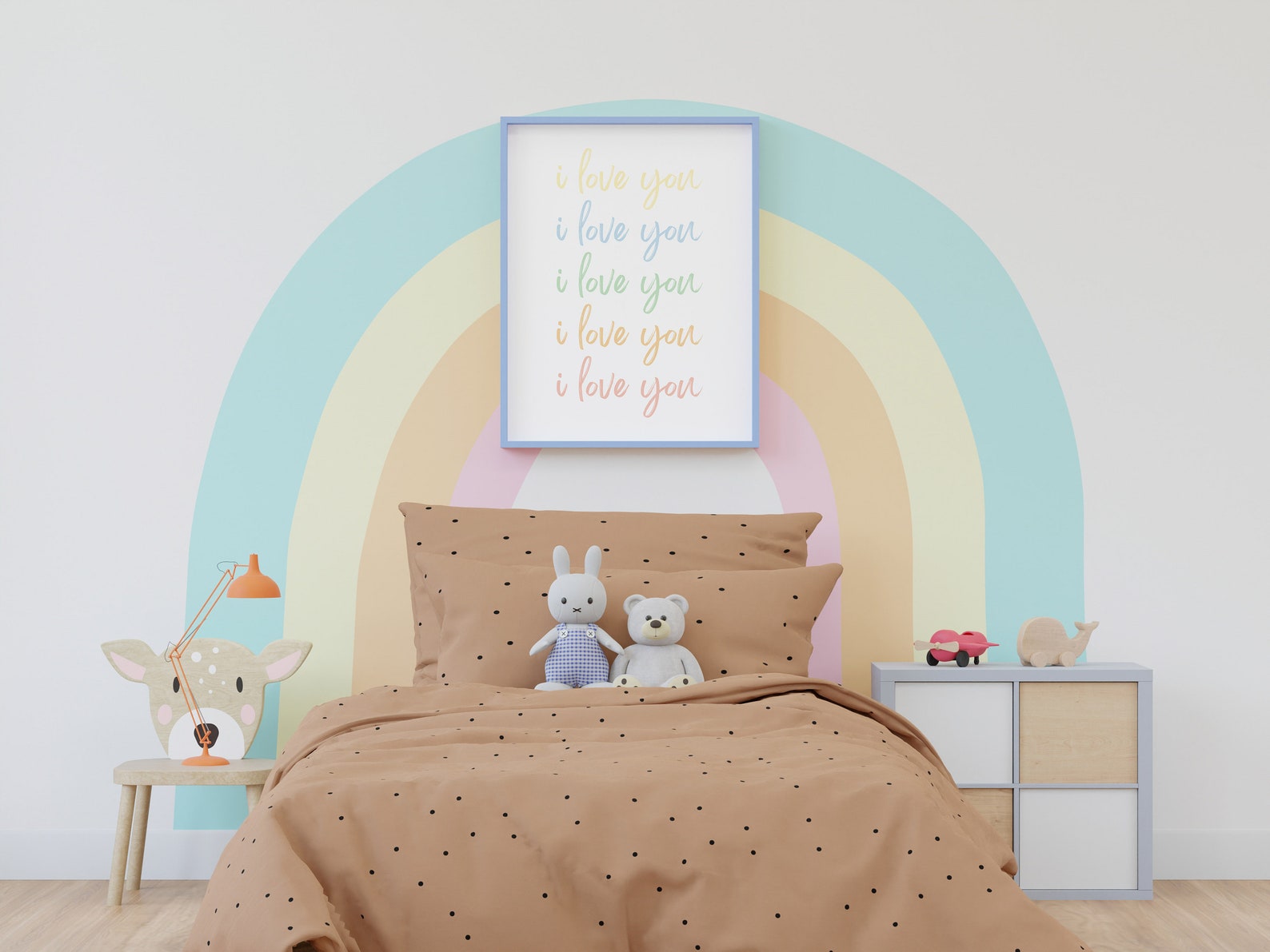 Pastel Rainbow I Love You Print, Nursery Printable, Playroom Poster ...