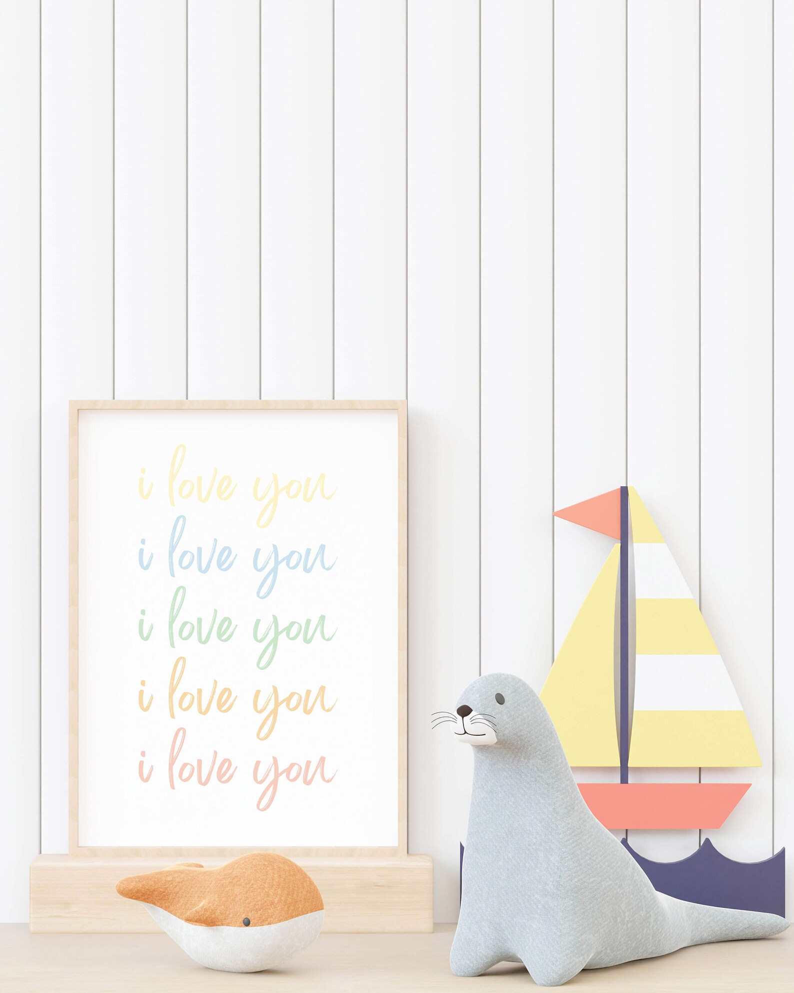 Pastel Rainbow I Love You Print, Nursery Printable, Playroom Poster ...