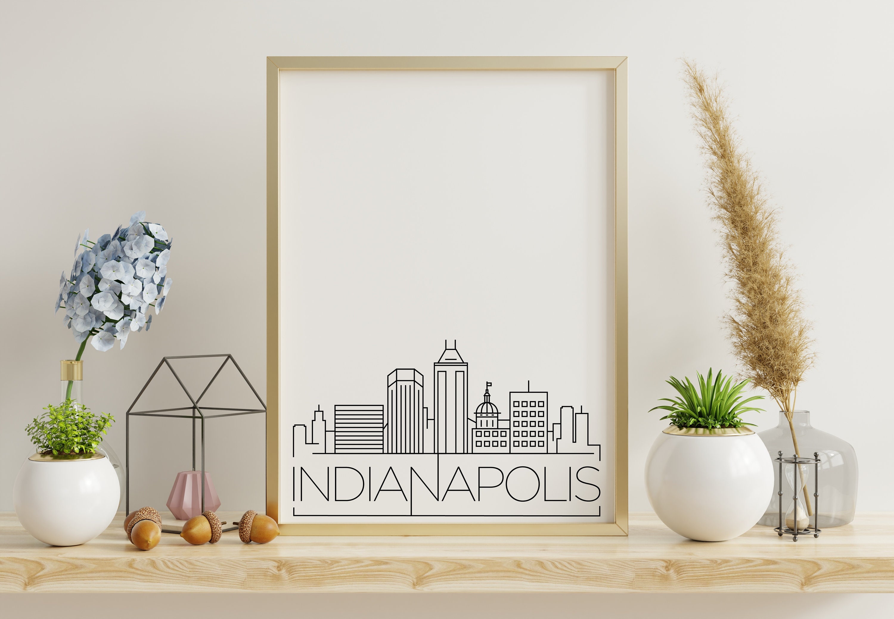 Indianapolis Skyline Printable Poster, Home Decor, Simple Print, Home ...