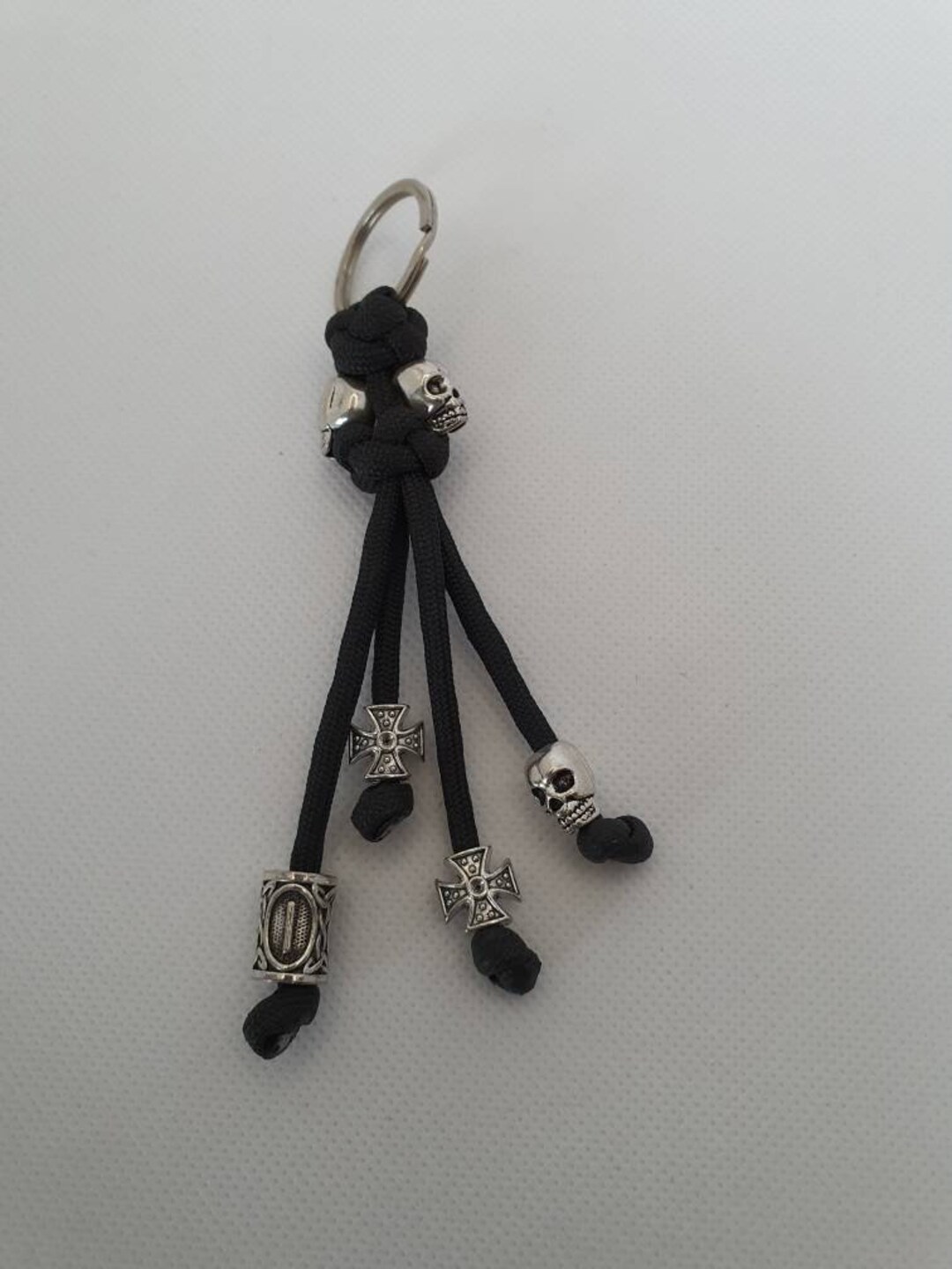 Skull Runes and Iron Cross Keychain Handemade Paracord - Etsy