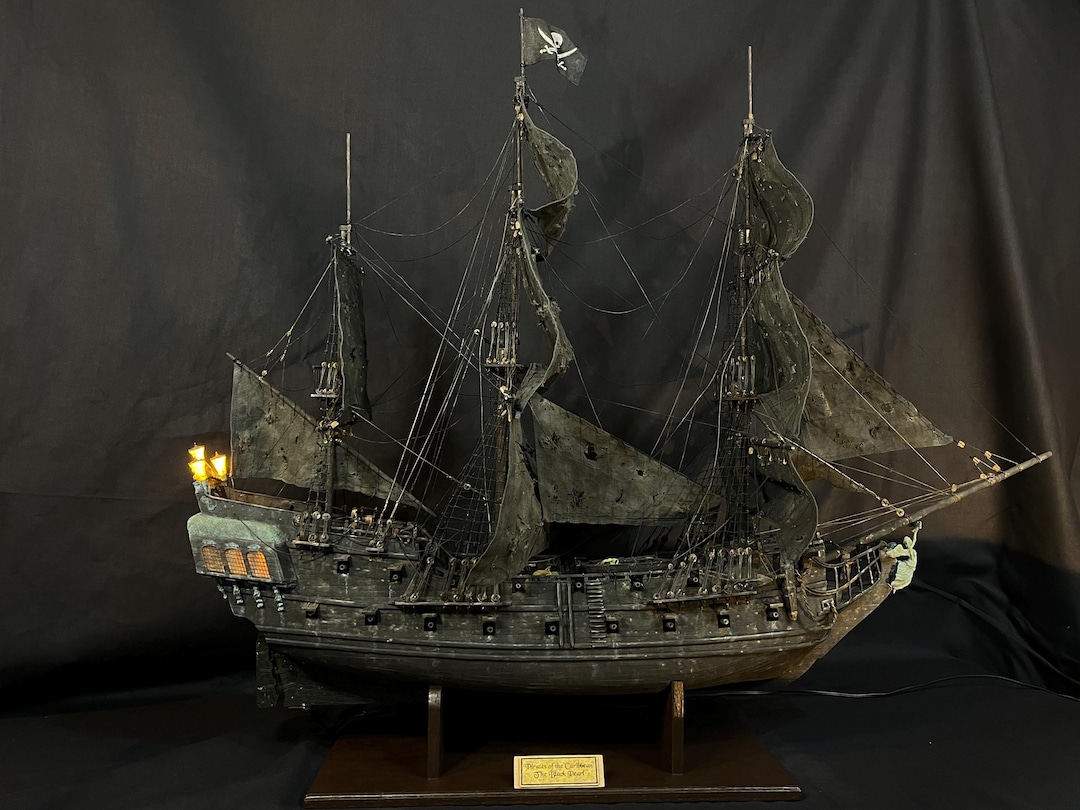 The Black Pearl Wood Cursed Model Ship 80 Cm Pirates of the Caribbean ...