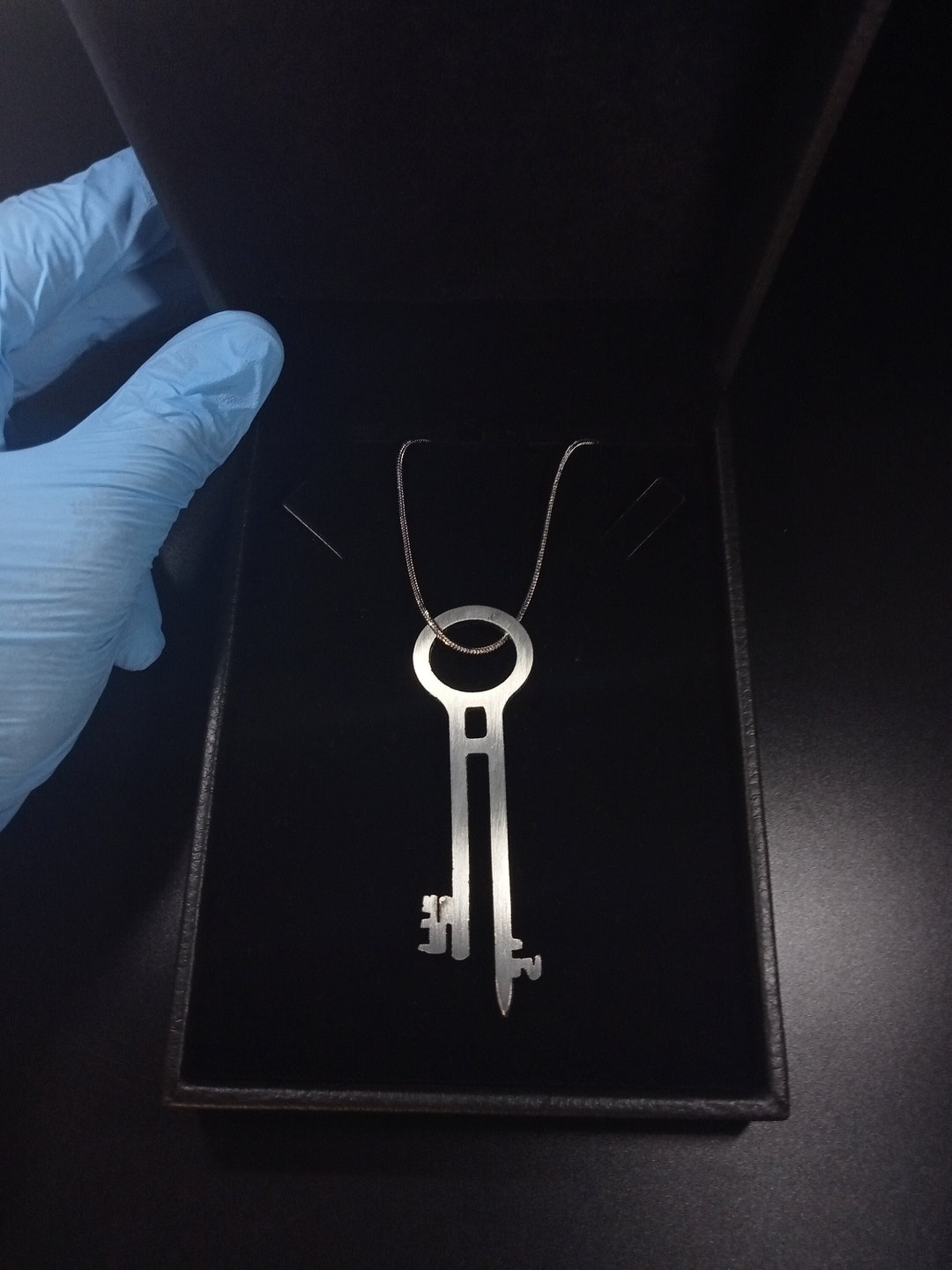 Davy Jones Key Pendant Type 1 - Necklace - Stainless Steel Key and ...