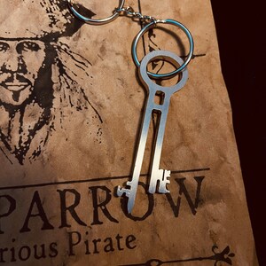 Davy Jones Key Keyring & Jack Sparrow Wanted Poster Paper - Etsy