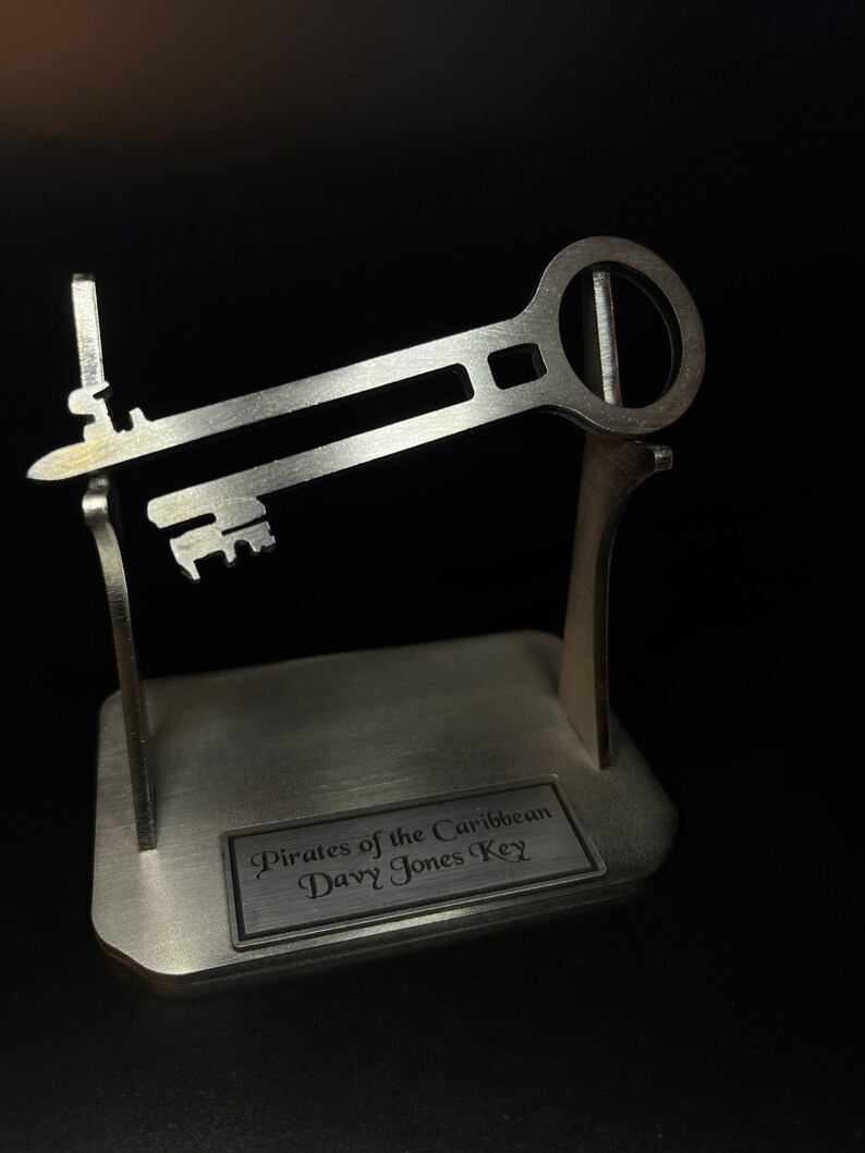 Davy Jones Key Made of Steel Clean Version With Steel Stand - Etsy