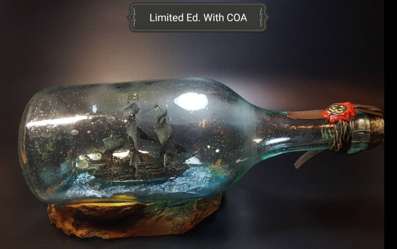 Ship in Bottle the Black Pearl Caribbean Jack Sparrow 2011 LIMITED ED ...