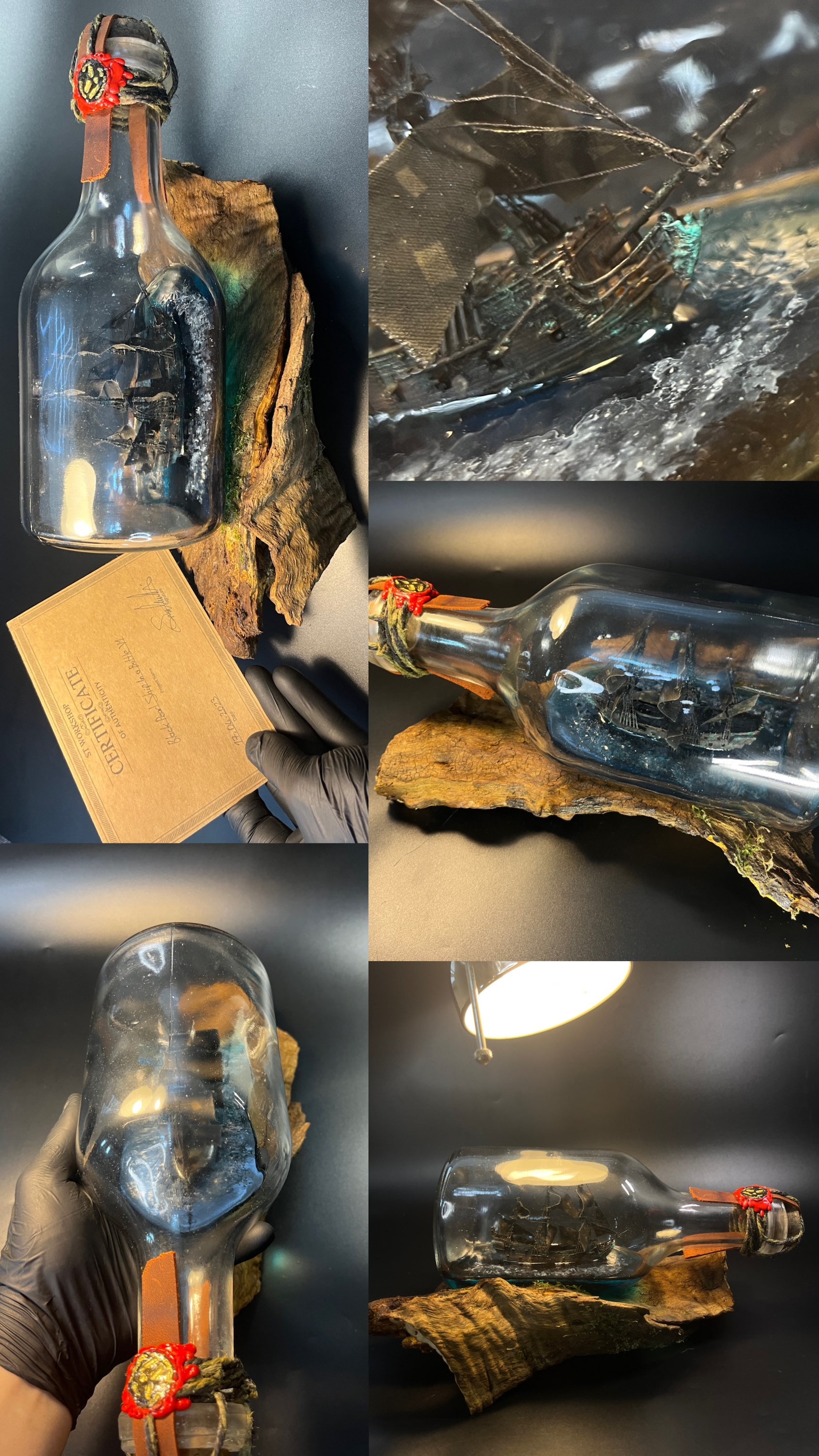 Ship in Bottle the Black Pearl Caribbean Jack Sparrow 2011 LIMITED ED ...