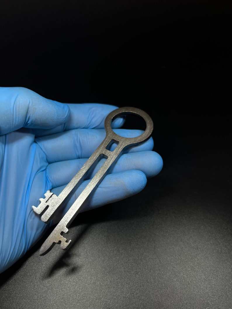 Davy Jones Key Made of Steel Clean Version With Steel Stand - Etsy