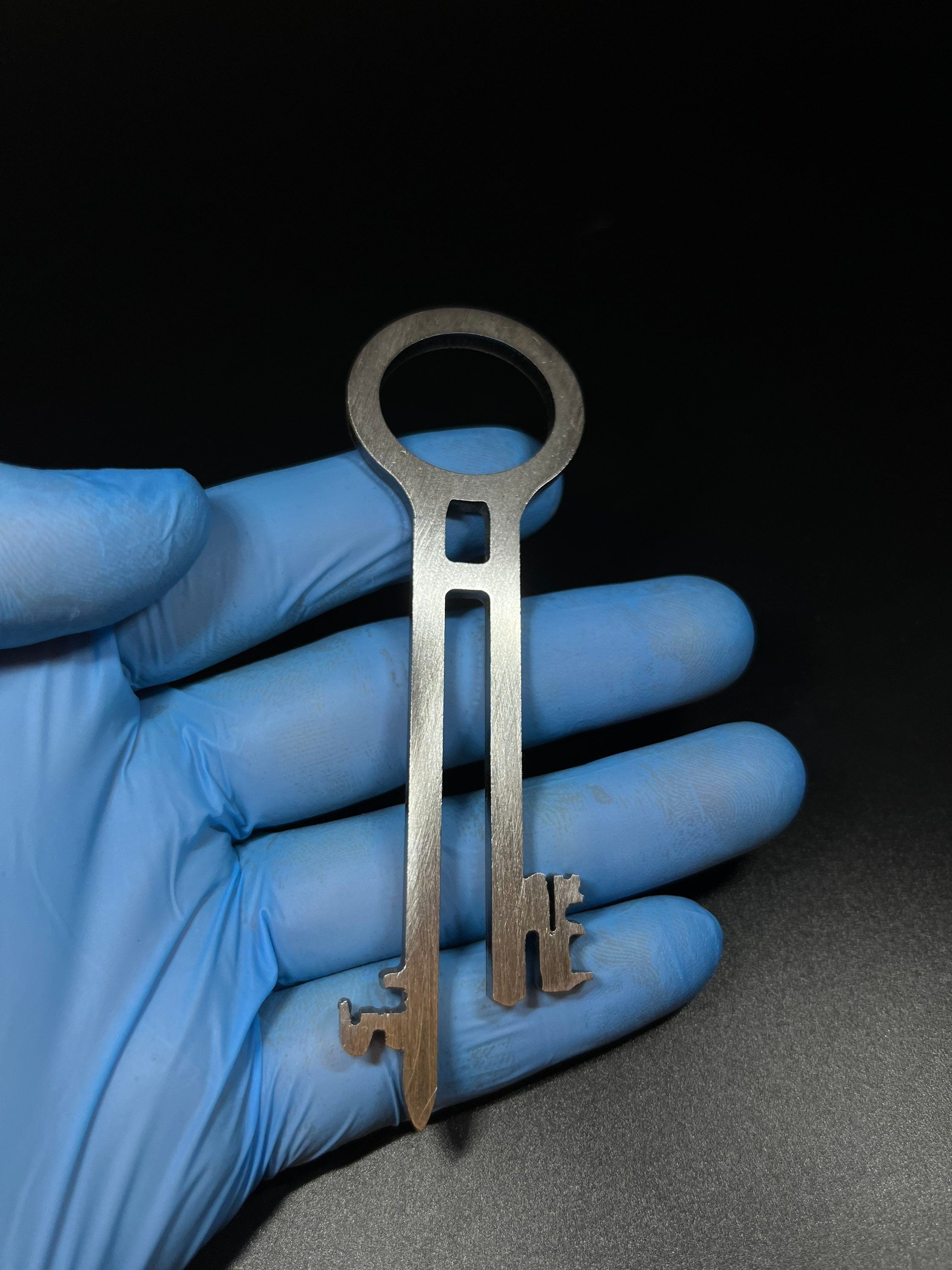 Davy Jones Key Made of Steel Clean Version With Steel Stand - Etsy