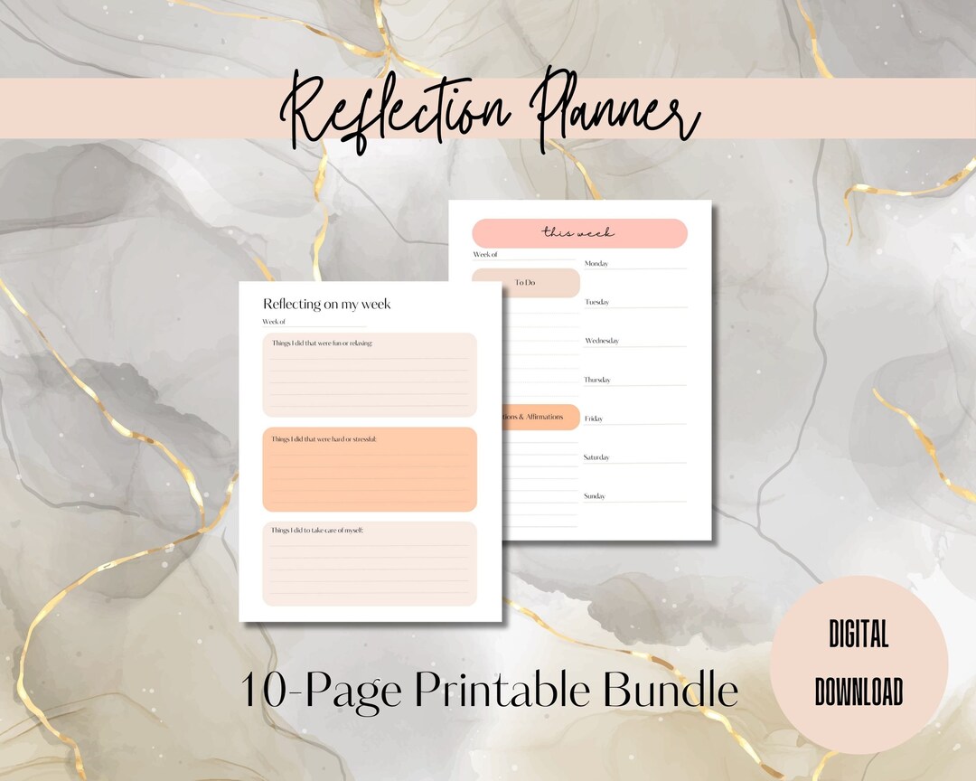 Daily and Weekly Reflection for Well-being, Self-care, Self-love ...