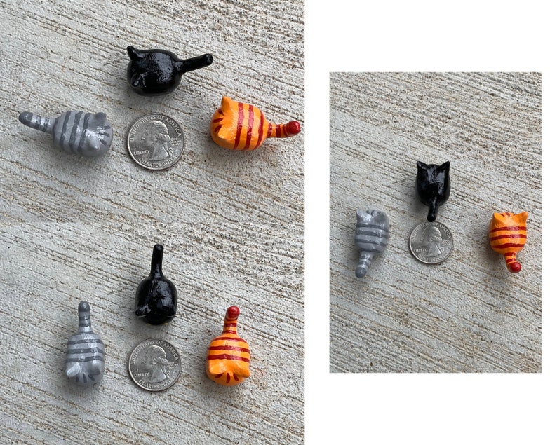 Handmade Clay Cat Figures - Etsy