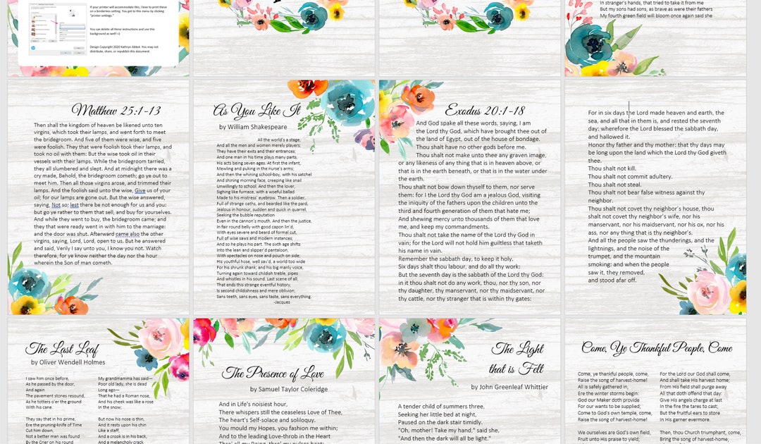 Recitation Binder Editable Word Document - Classical Homeschool ...