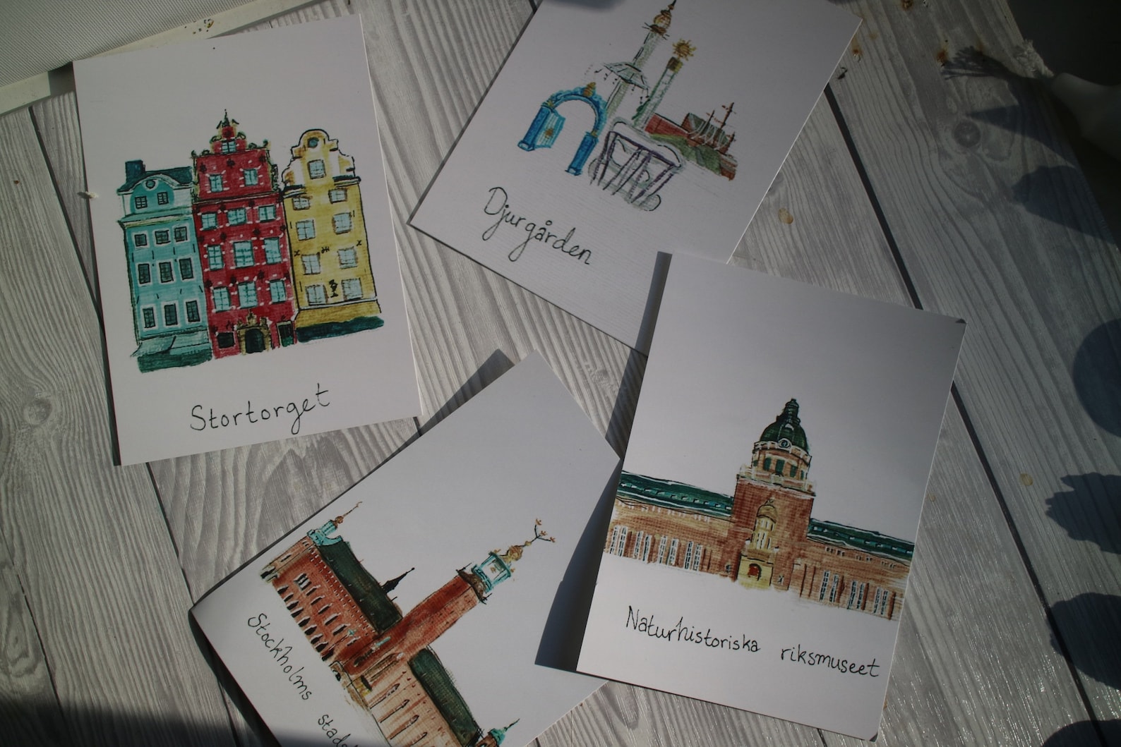 Stockholm Sweden Postcards Set 4-pack | Nordic Art | Scandinavian Art ...