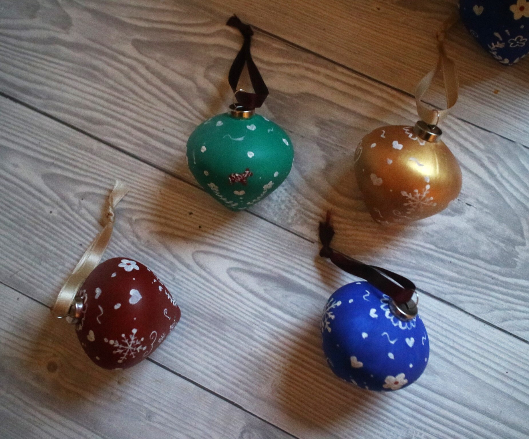 Scandinavian Ceramic Christmas Ornaments, Handpainted Baubles, Hygge ...