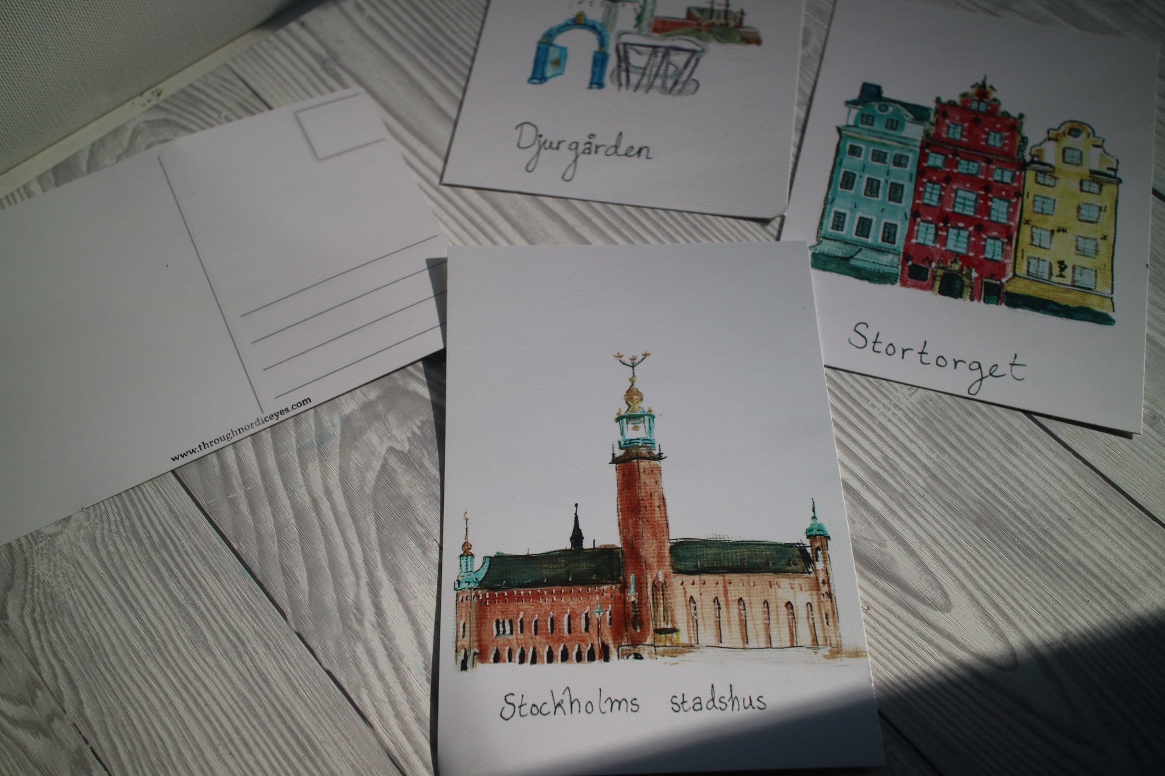 Stockholm Sweden Postcards Set 4-pack | Nordic Art | Scandinavian Art ...