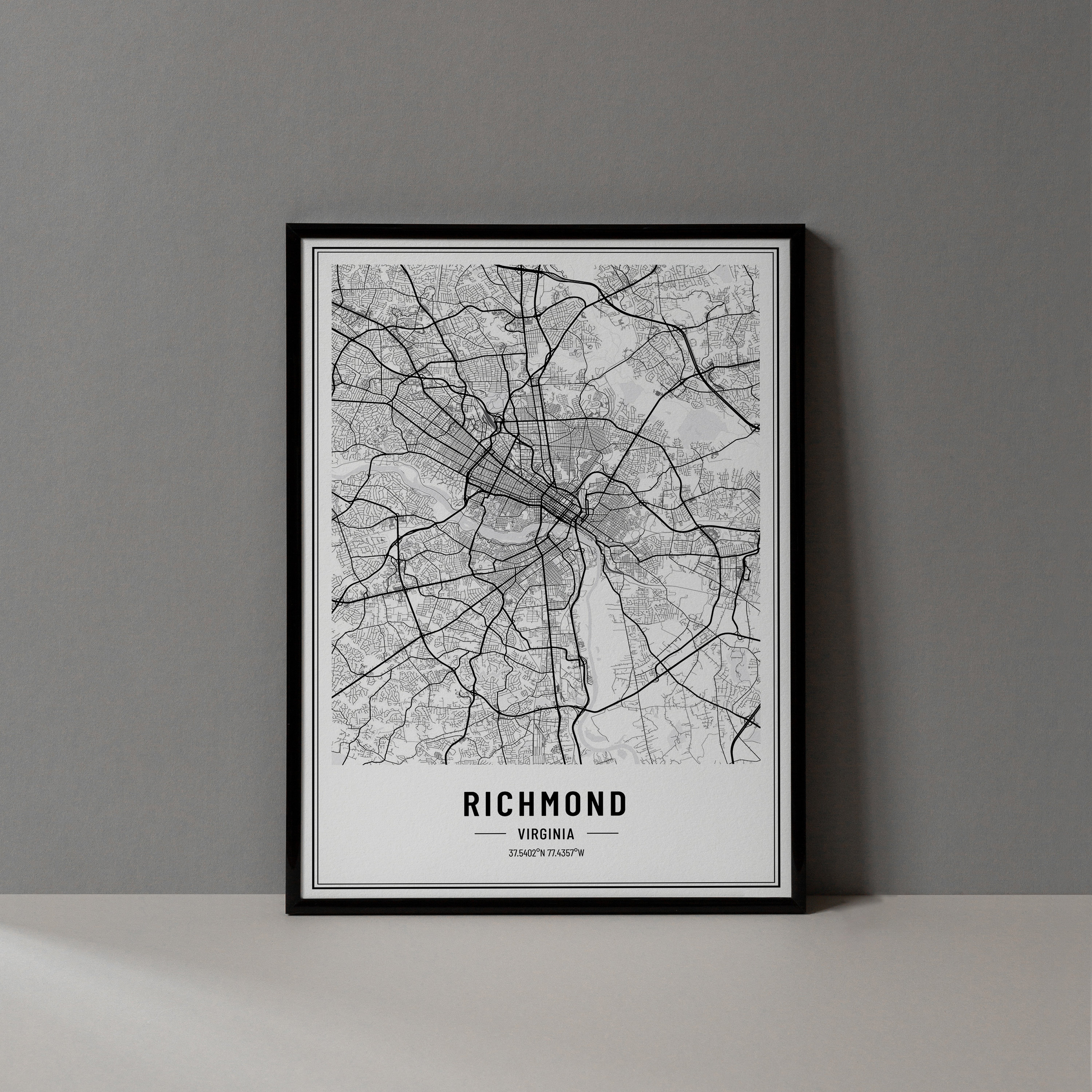 Richmond Virginia Map Digital Print, Richmond Map Poster, Richmond ...