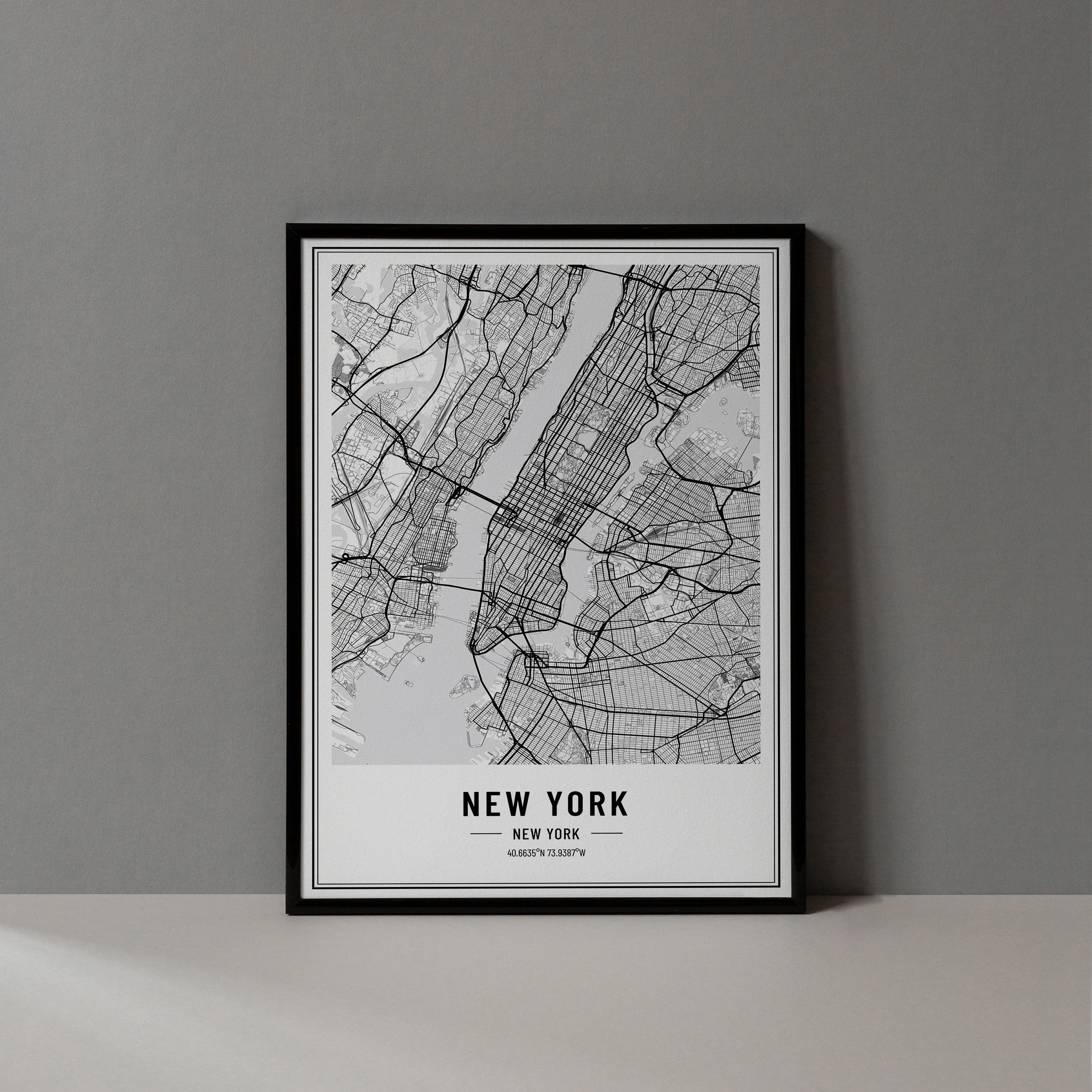 New York Map Digital Print, New York Map Poster, New York NY Wall Art ...