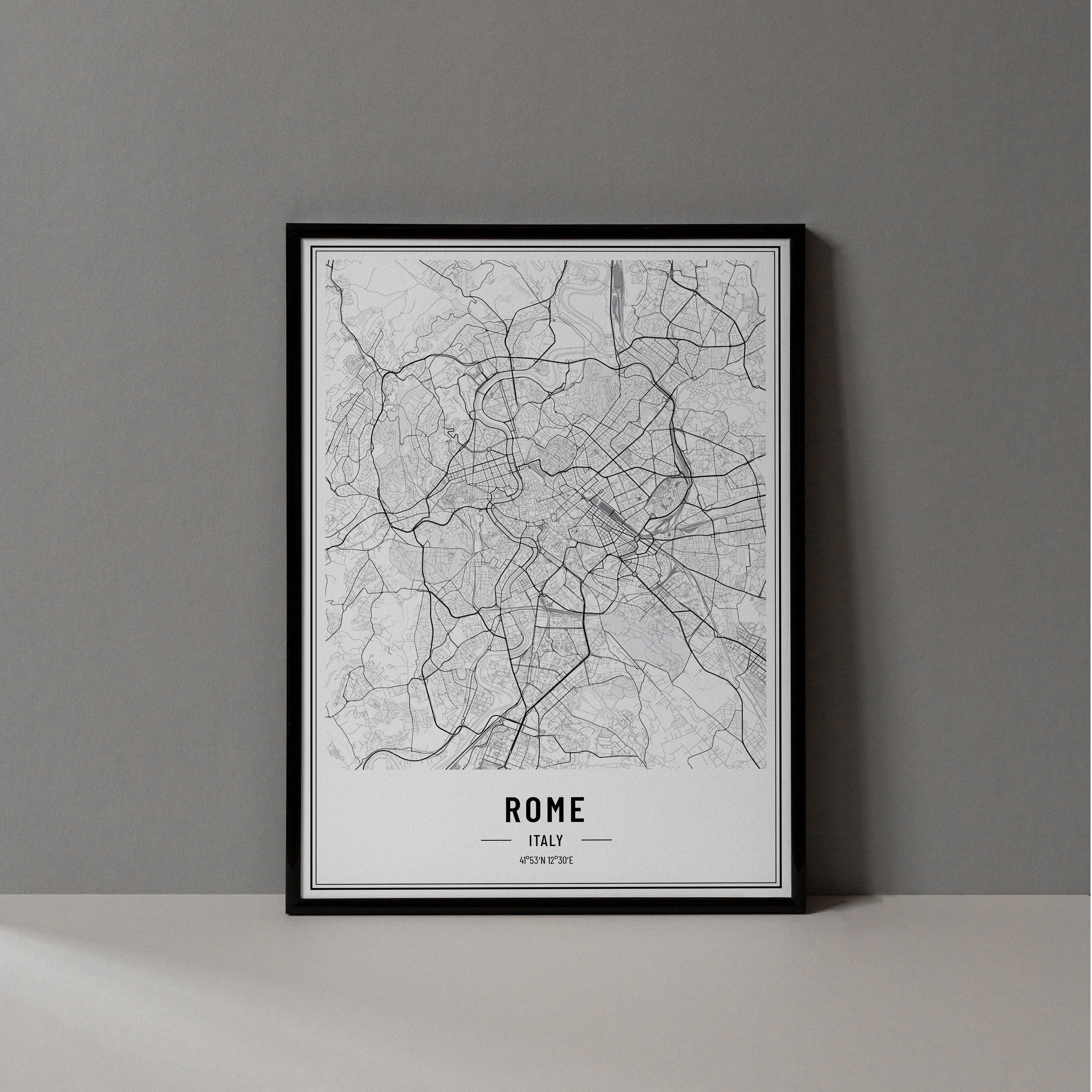 Rome Italy Map Digital Print, Rome Map Poster, Rome Map Wall Art, Rome ...