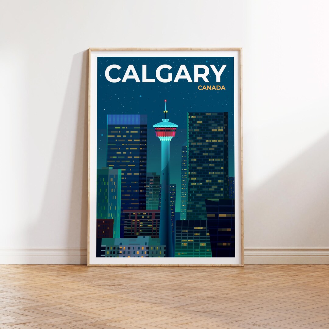 Calgary Canada Travel Poster, Calgary Canada Print, Calgary Canada ...